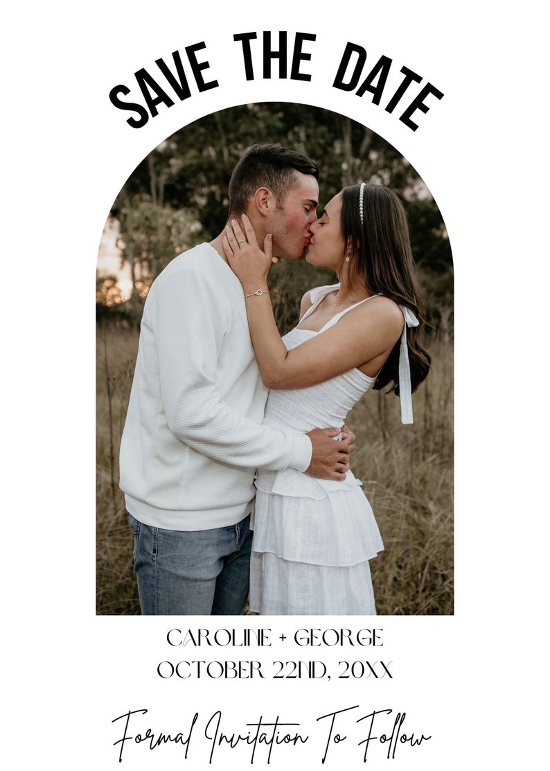 Modern, Minimal, Photo Save the Date Template, 100% Editable ...
