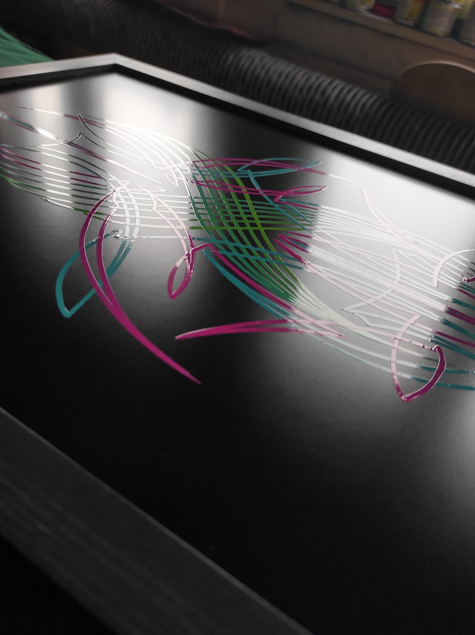 Hand-painted Pinstriping Panel. Neon-colored Lines. A Gem for Fans of ...