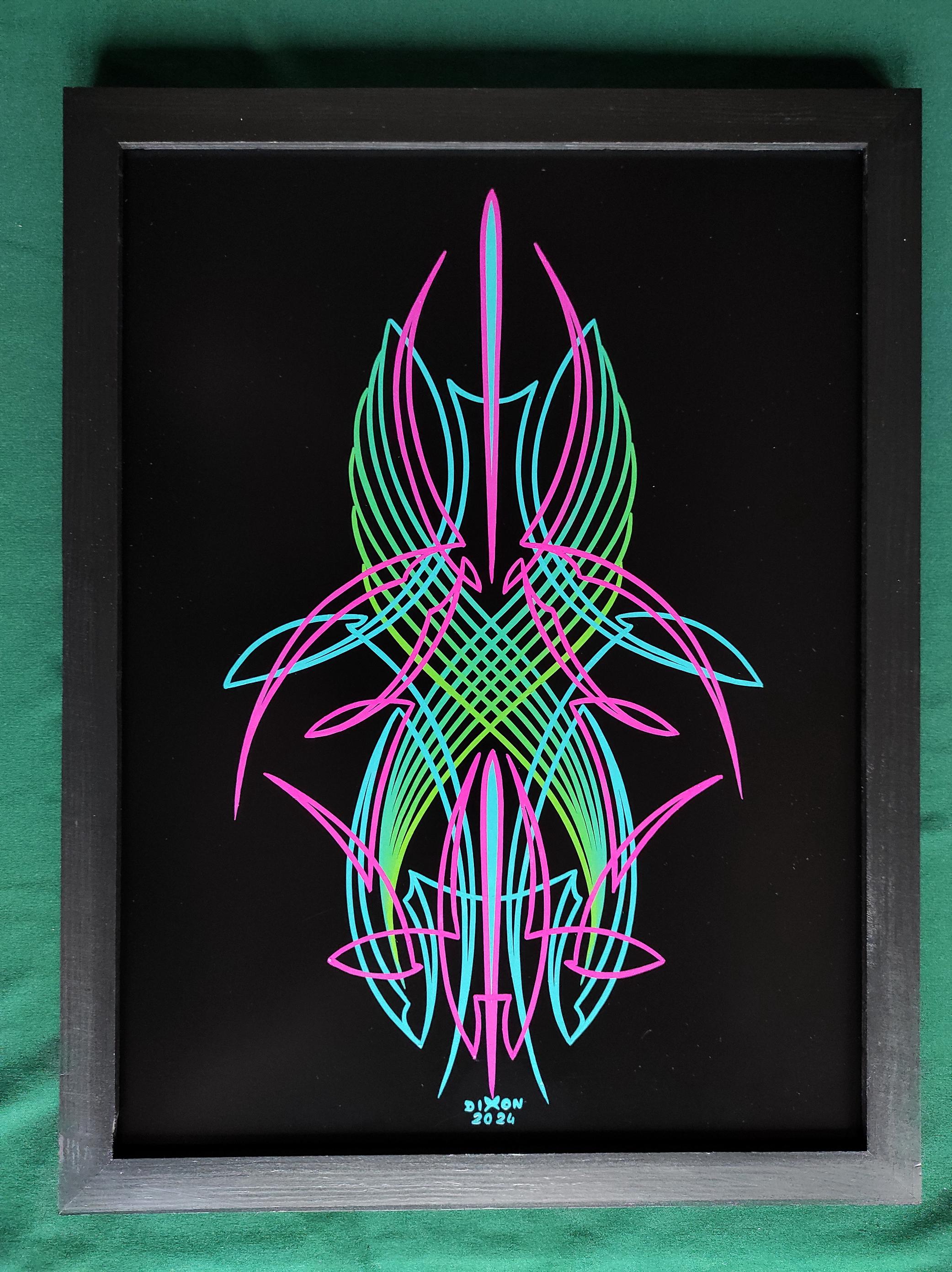 Hand-painted Pinstriping Panel. Neon-colored Lines. A Gem for Fans of ...