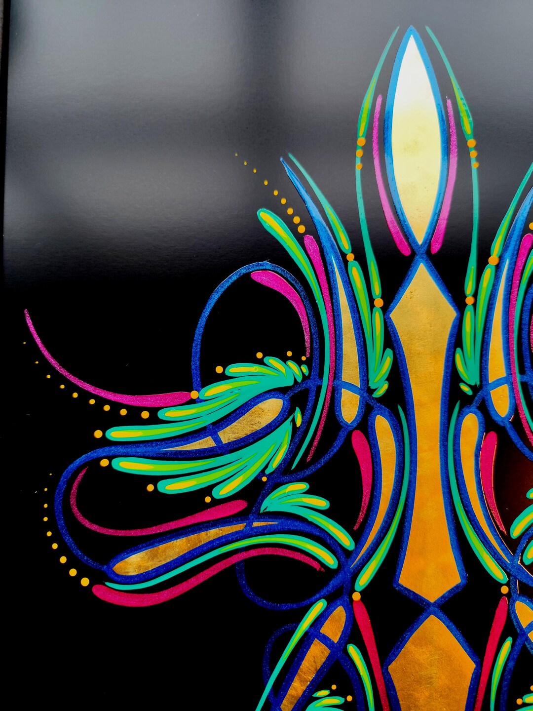 Pinstripe, Pinstriping Panel, Scroll Work, Turned Metal Leaf, Great ...