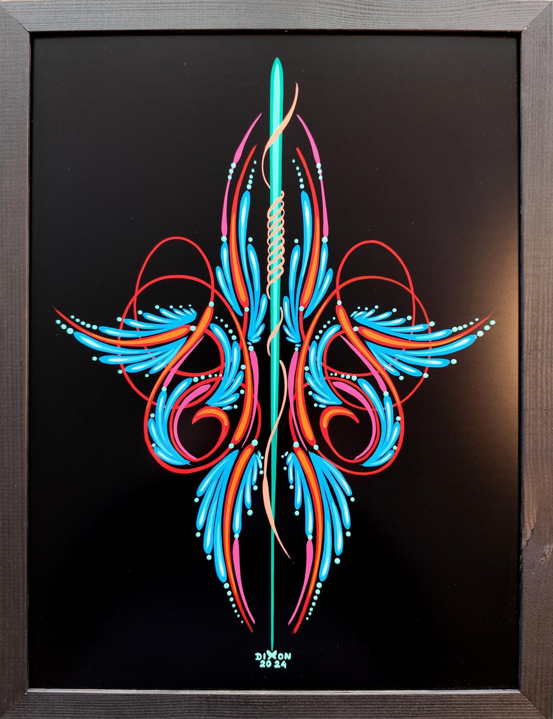 Scroll Pinstriping Panel, Hand Pinstriped Panel, Kustom Art, Metal Panel, Pinstriping, Hotrod ...