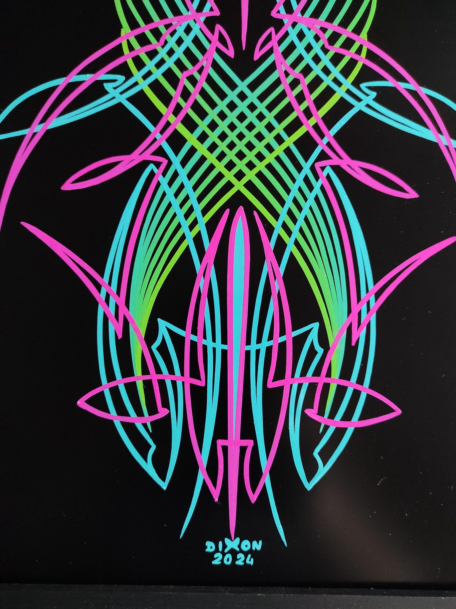 Hand-painted Pinstriping Panel. Neon-colored Lines. A Gem for Fans of ...