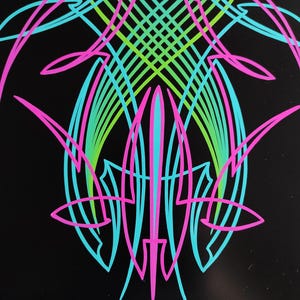 Hand-painted Pinstriping Panel. Neon-colored Lines. A Gem for Fans of ...