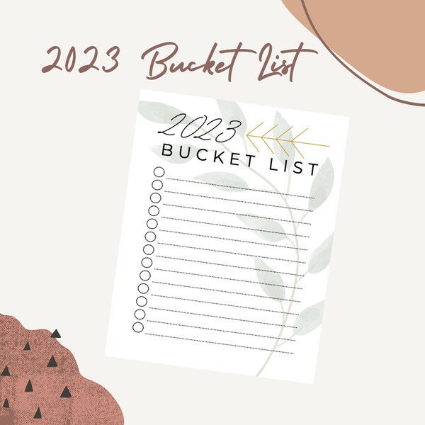 New Year Bucket List - Etsy