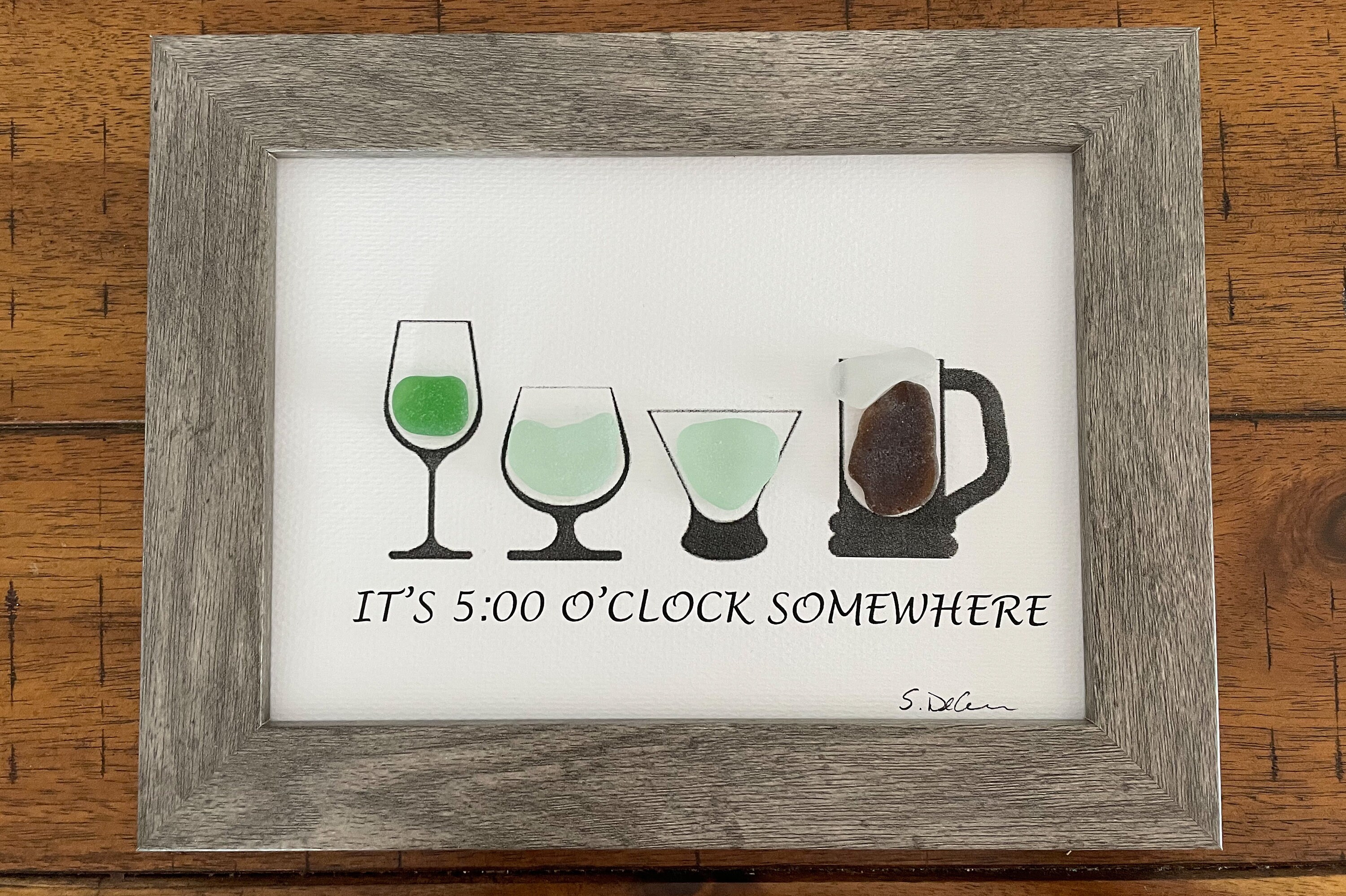Sea Glass Art It's 5:00 O'clock Somewhere - Etsy