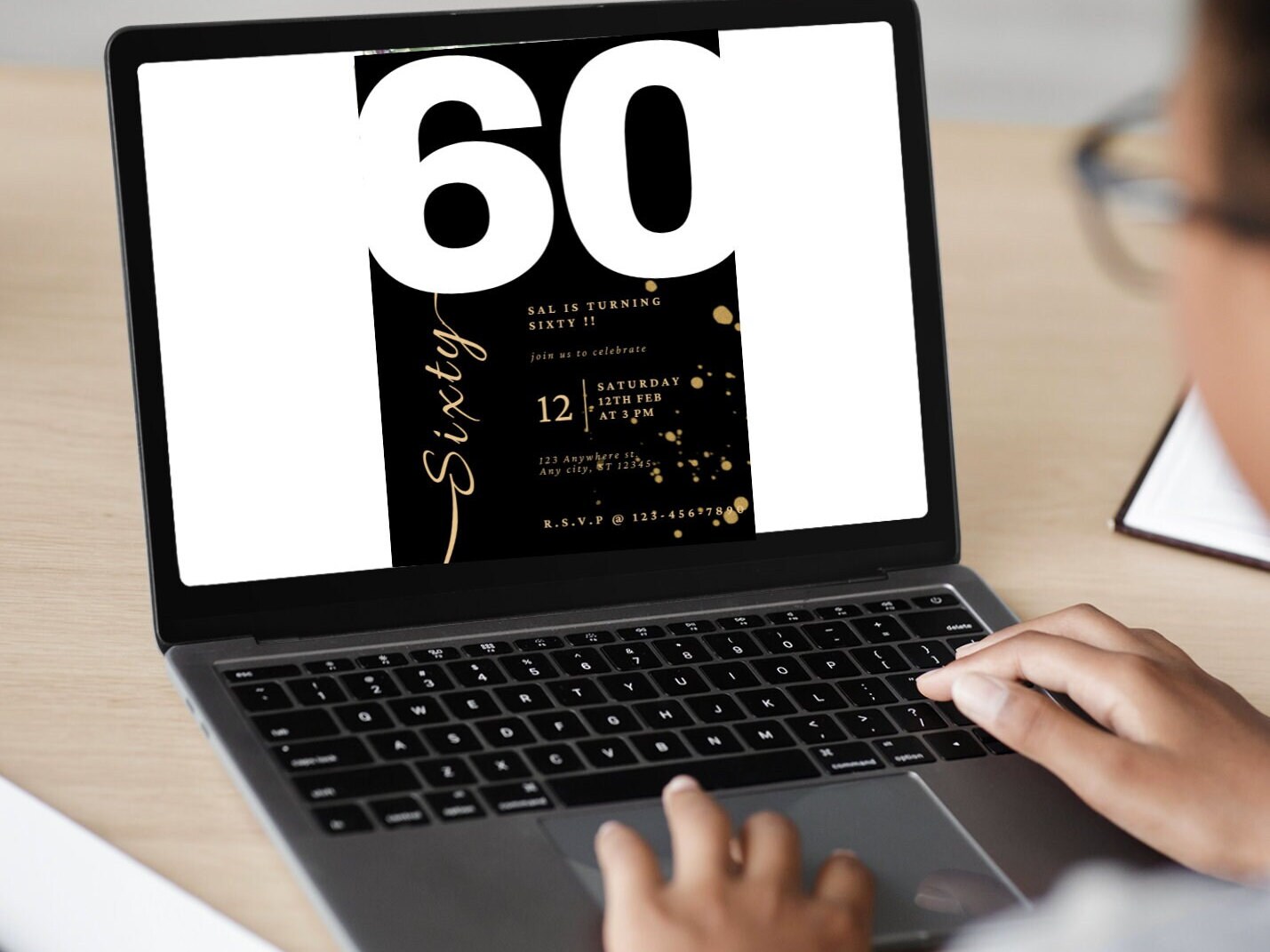 Editable 50th Birthday Milestone Invitation Template Printable Gold ...