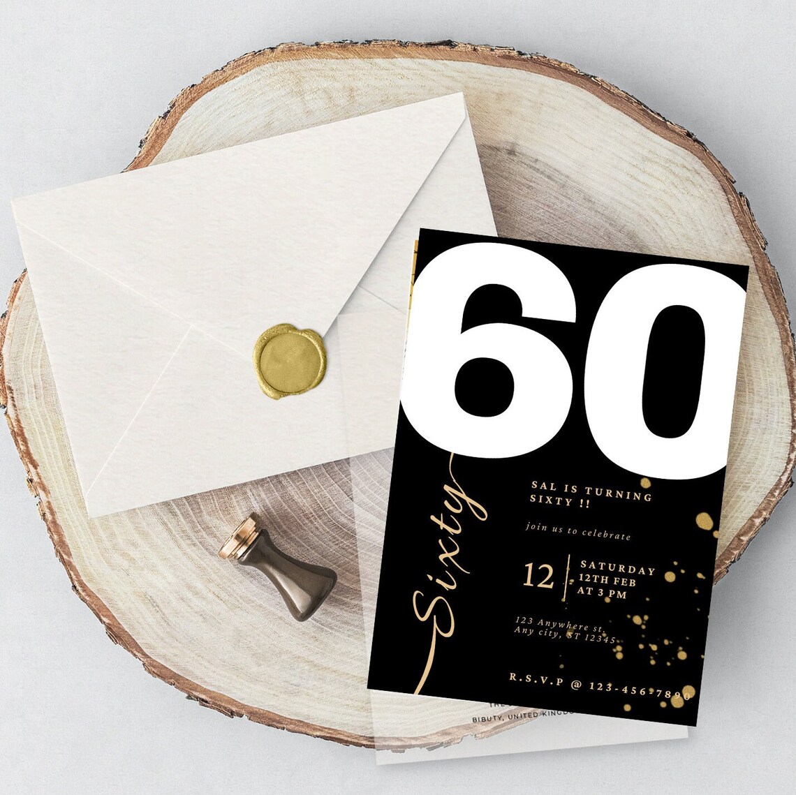 Editable 50th Birthday Milestone Invitation Template Printable Gold ...