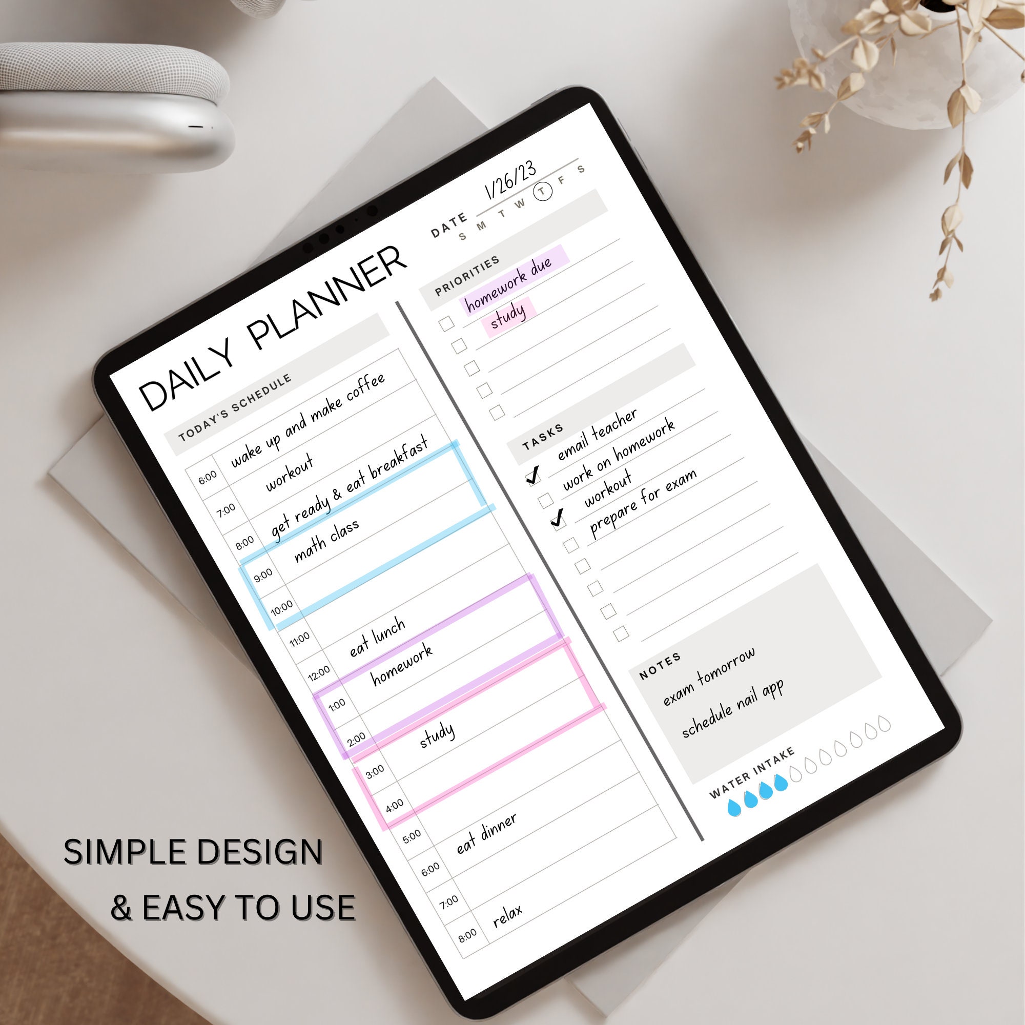 Daily Planner, Printable Daily Planner, Digital Daily Planner ...