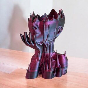 Head Planter, Melted Head Plant Pot, Artistic Planter for Indoor Plants ...