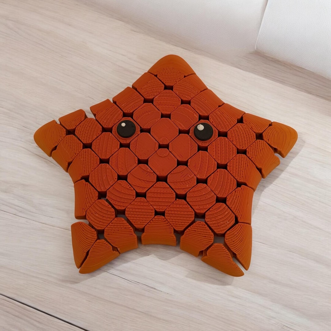 3d Print Mini Starfish Hyper Flexible Fidget Toy ADHD Pocket Size 3.6 ...