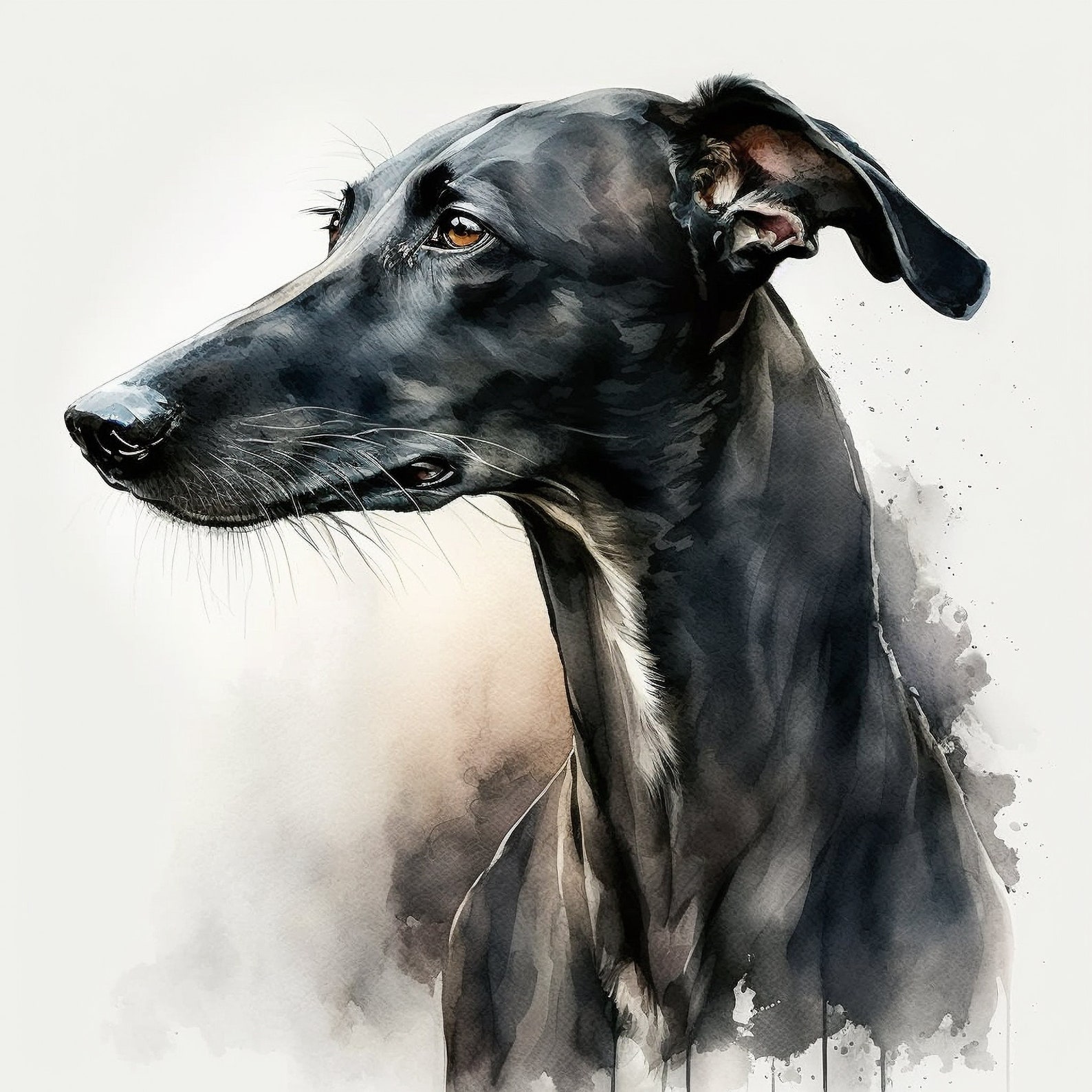 Majestic." Print Watercolour.greyhound Art,greyhound Print,greyhound ...