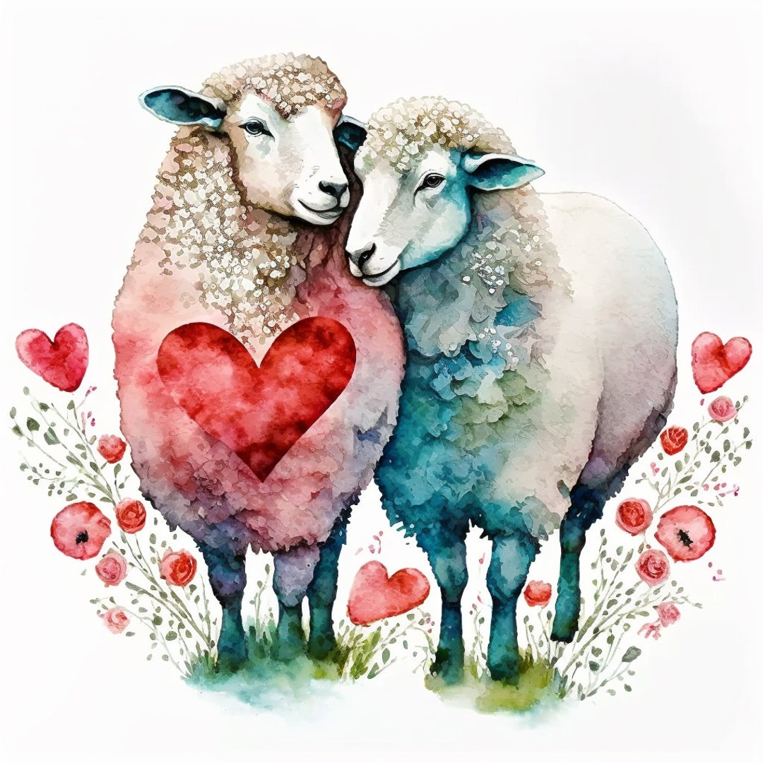 Sheep in Love Greetings Card, Sheep Valentine's Card, Valentines Card ...