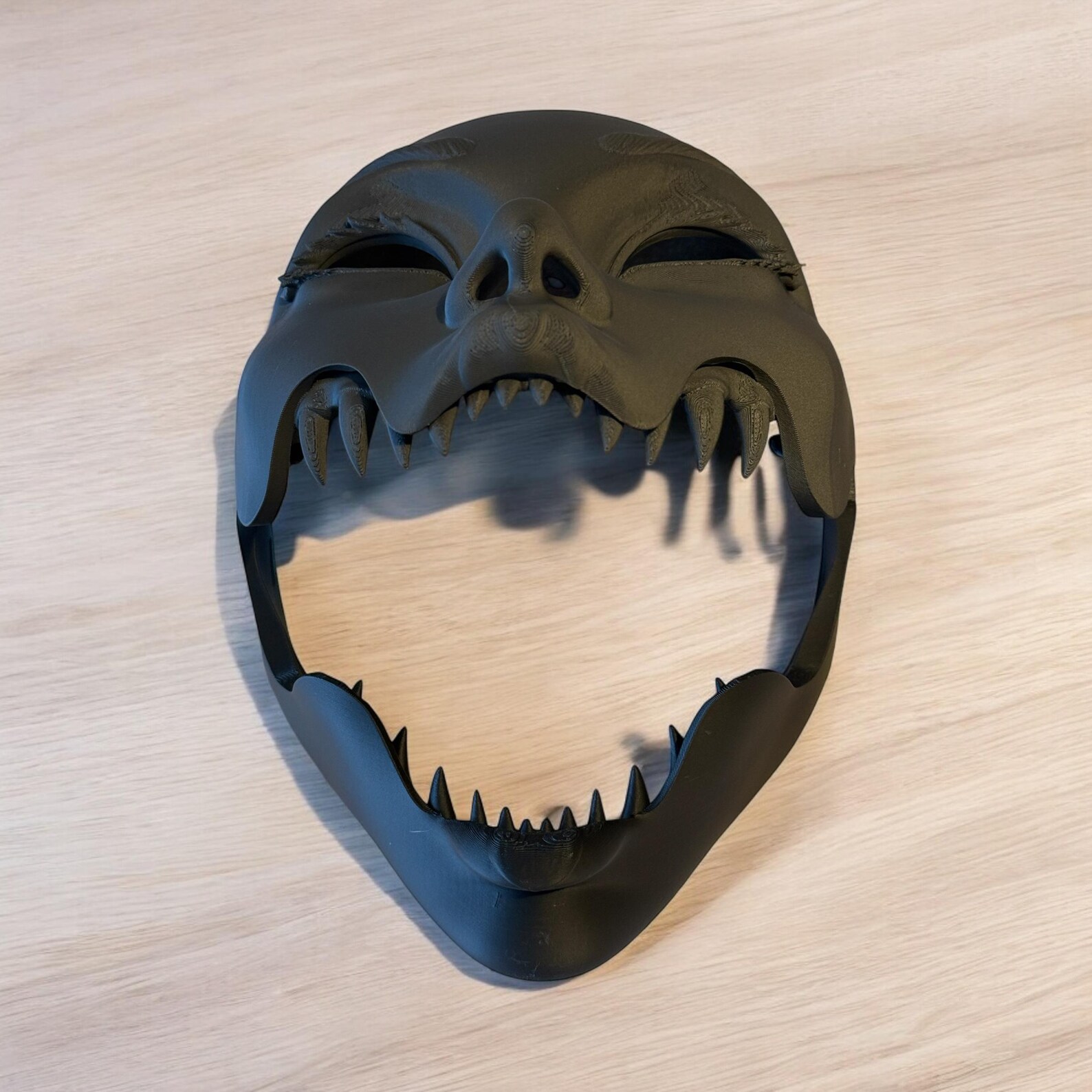 Black Geisha Mask, Geisha Mask With Sharp Teeth - Unique Japanese Art ...