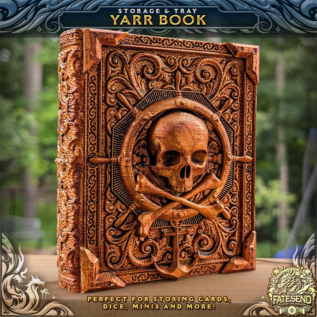 Yarr Tome Tome Book Dice Vault and Rolling Tray | Magnetic Case ...
