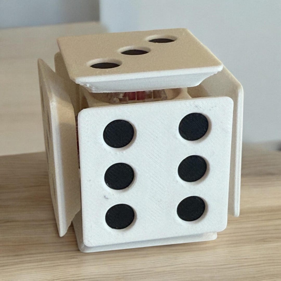 Adorable 3D Printed Dice Clicker - Perfect Handheld Size! Pink / Blue ...