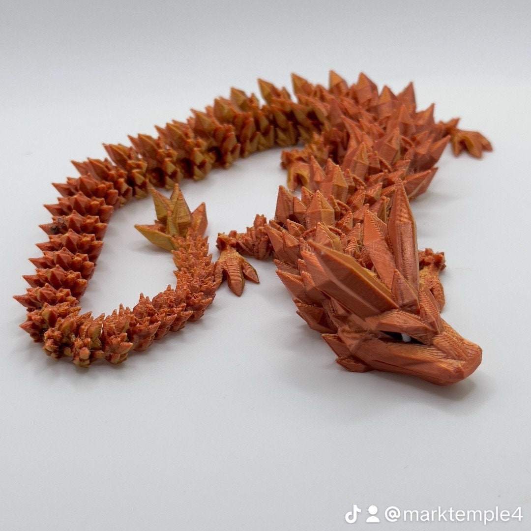 Articulated Crystal Dragon 3D Printed High Quality Fine Print Multiple ...