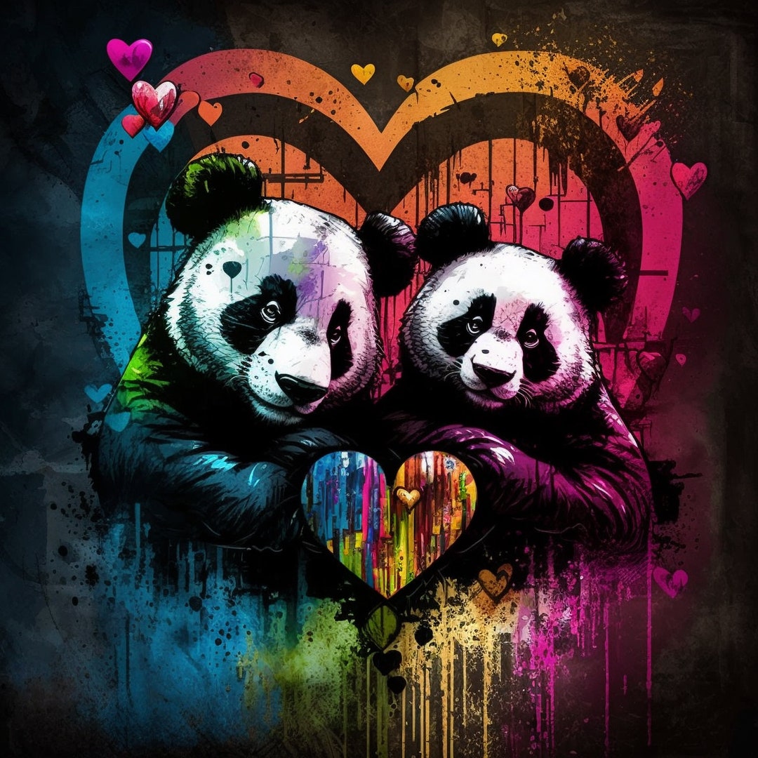 Panda in Love Greetings Card, Panda Valentine's Card, Valentines Card ...