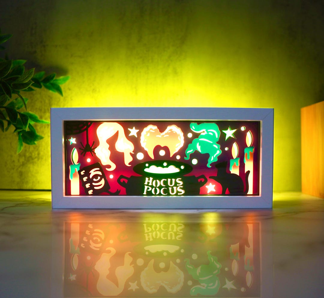 Anime 3D Printed Hocus Pocus Light Box Color Changing With Remote USB ...