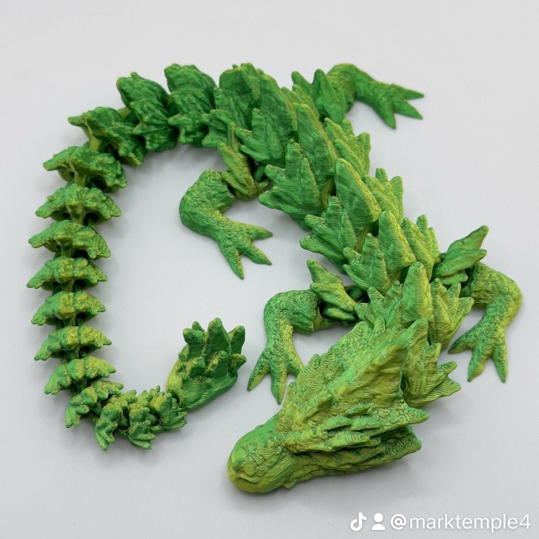 Articulated Crystal Dragon 3D Printed High Quality Fine Print Multiple ...