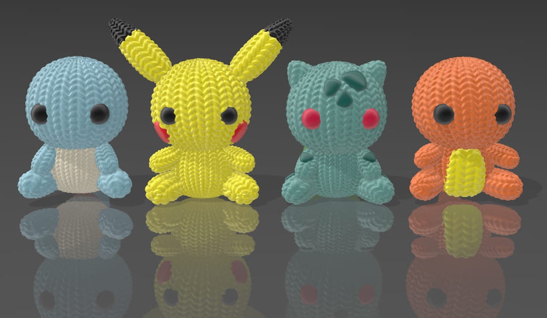 Explore Adorable 3D Printed Pokemon Crochet Keyrings Pikachu, Bulbasaur ...