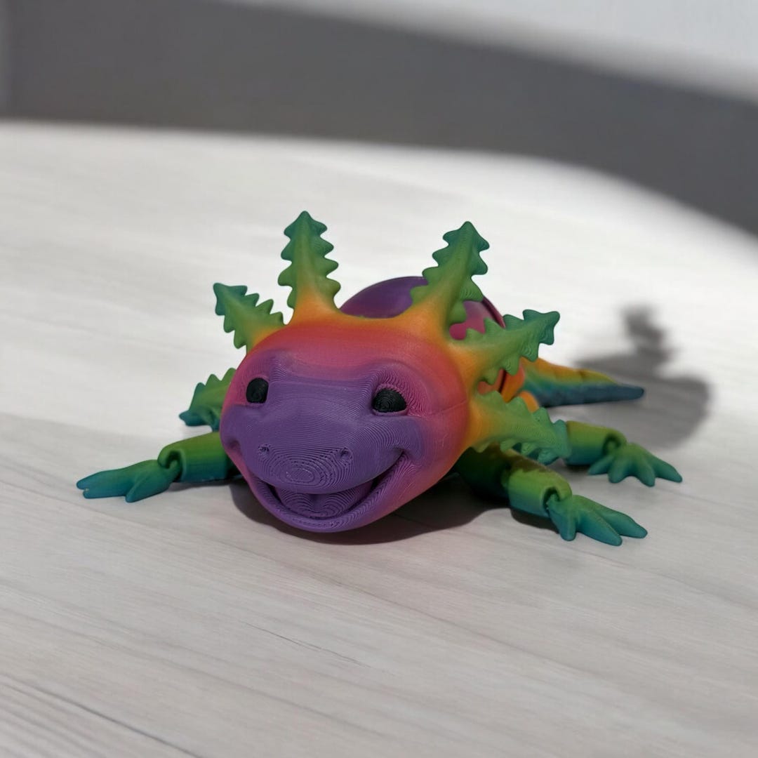 Customizable 3d-printed Axolotl – 24cm Long! Choose Any Color! - Etsy