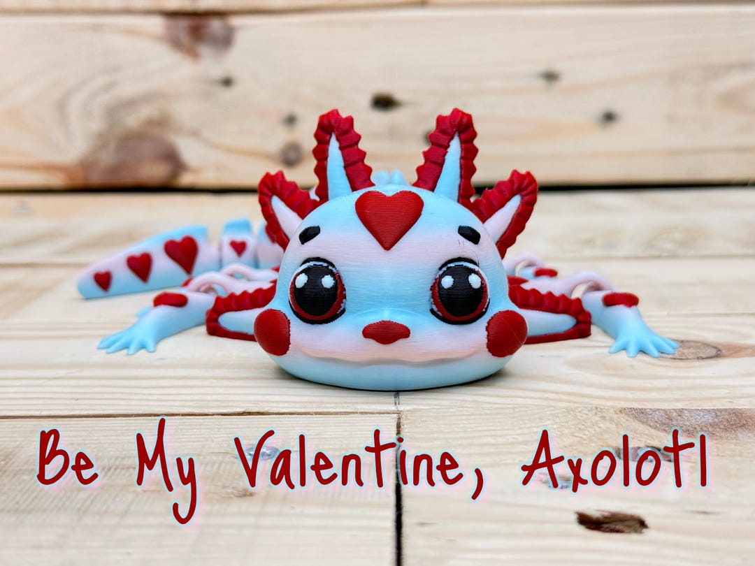 Customizable 3d-printed Axolotl – Be My Valentine Axolotl - Etsy UK