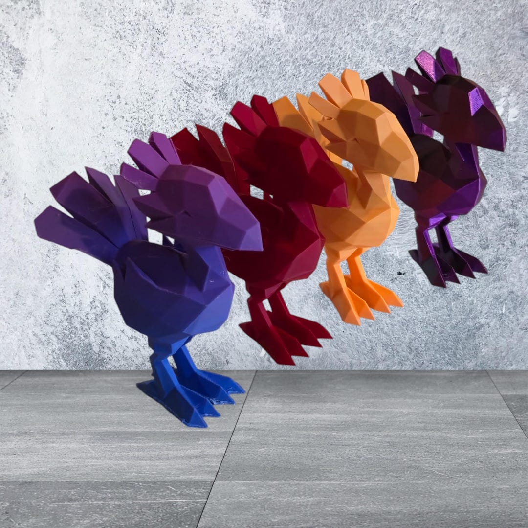 Low Poly Chocobo 4" Figure - 3D Printed & Painted/unpainted Options ...