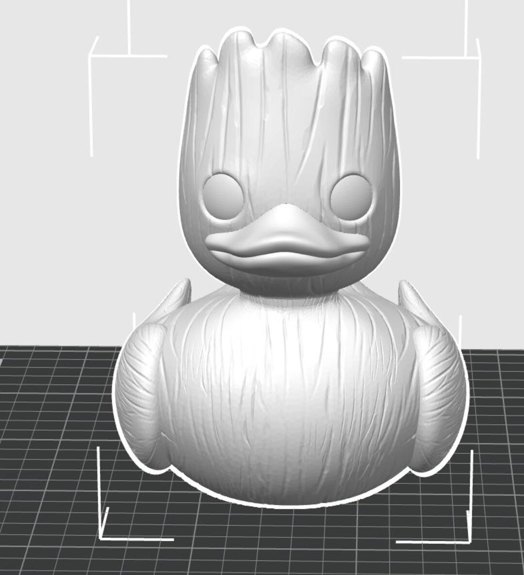 3D Printed Groot Duck 10cm DIY Paintable Figure Paint Kit Optional ...