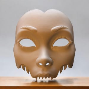 Geisha Mask, Geisha Mask With Sharp Teeth - Unique Japanese Art ...