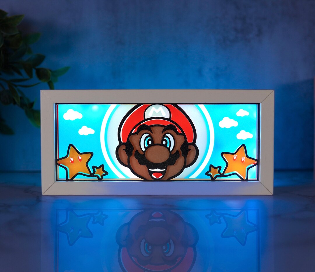 Anime 3D Printed Mario Light Box Color Changing With Remote USB Powered ...