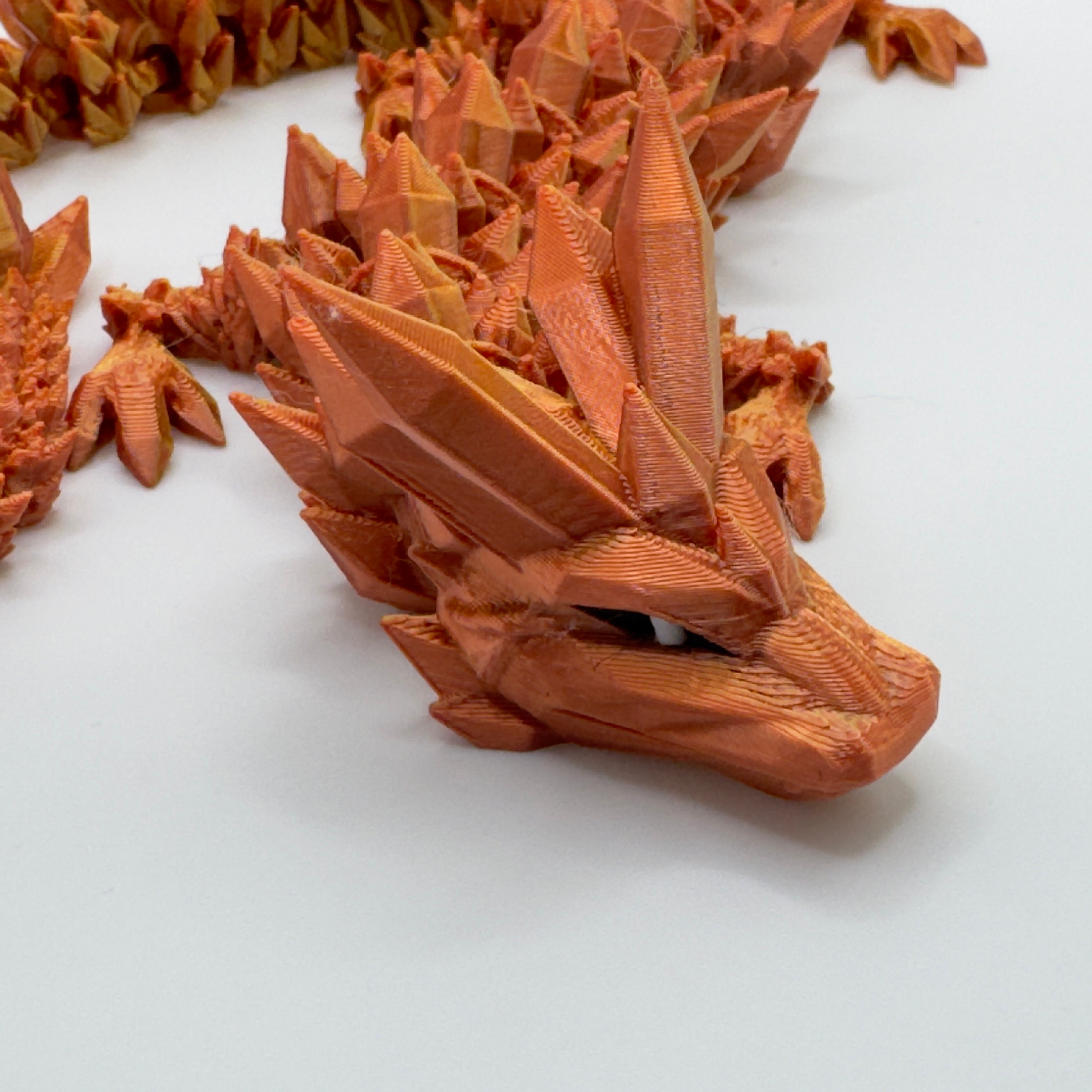 Articulated Crystal Dragon 3D Printed High Quality Fine Print Multiple ...