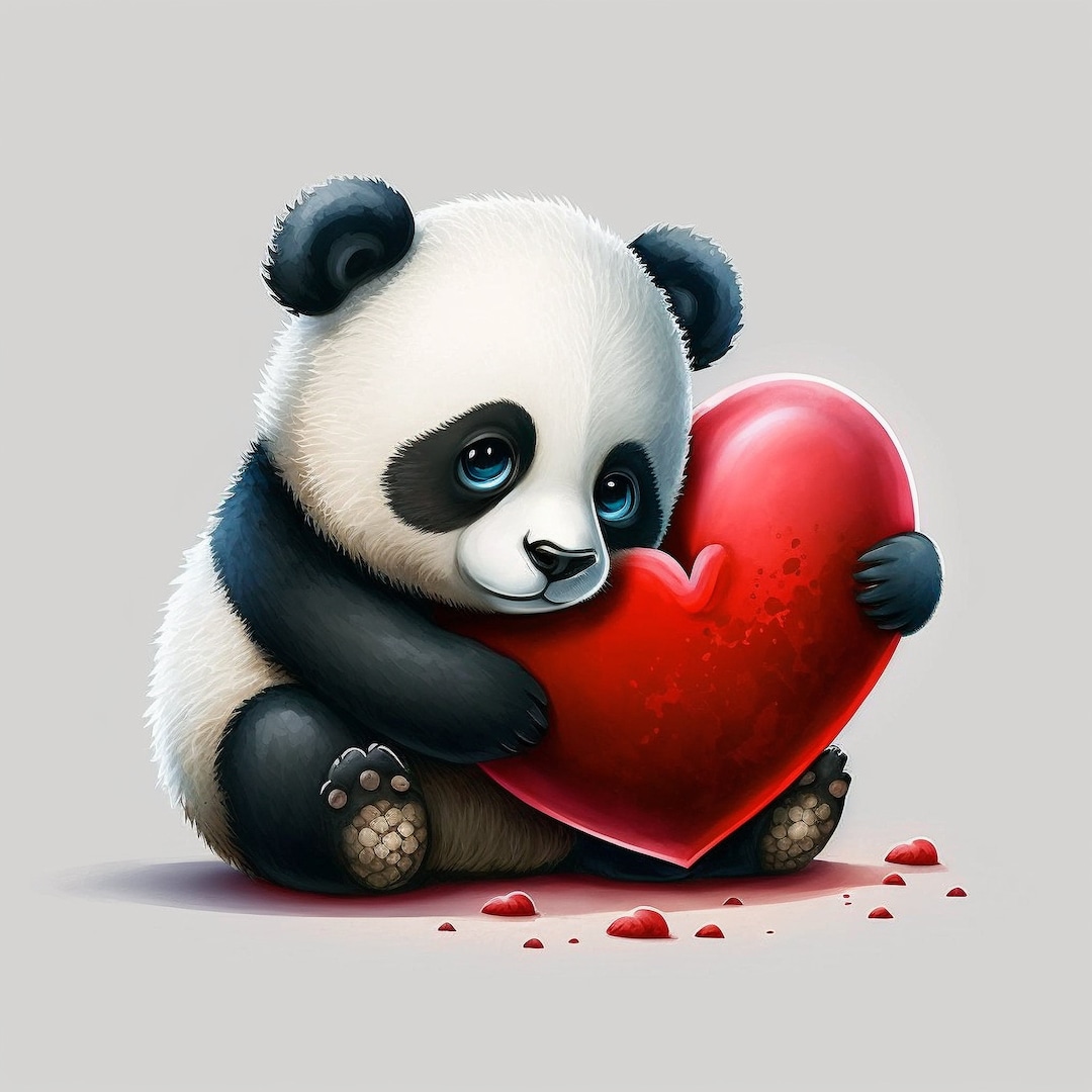 Panda in Love Greetings Card, Panda Valentine's Card, Valentines Card ...