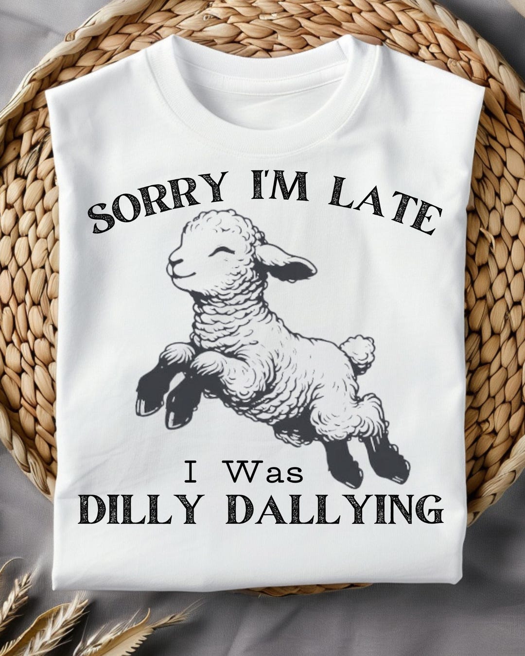 Sorry I'm Late I Was Dilly Dallying Png, Cute Sheep Png, Baby Lamb ...