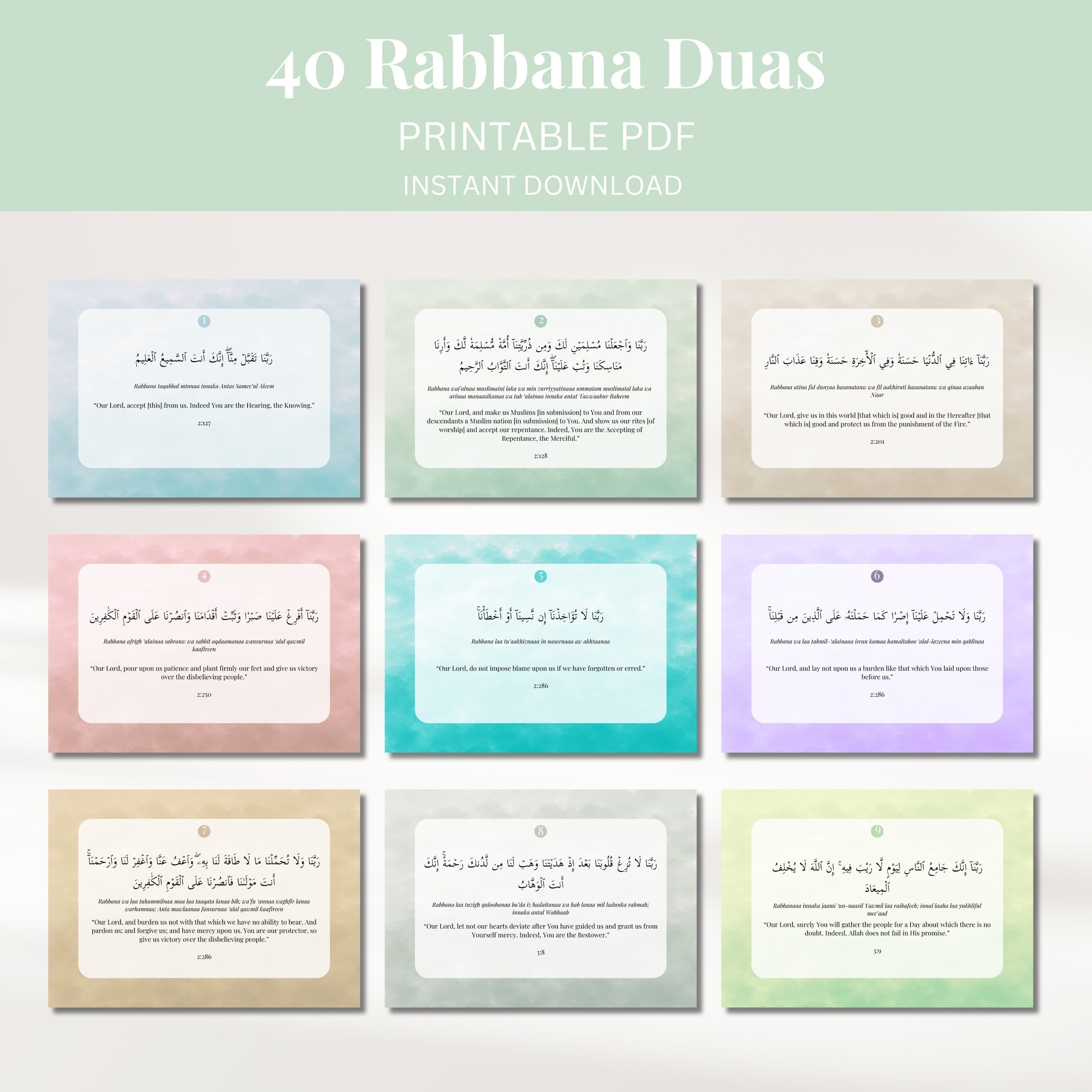 40 Rabbana Dua Supplications From the Quran Arabic English Translation Transliteration ...