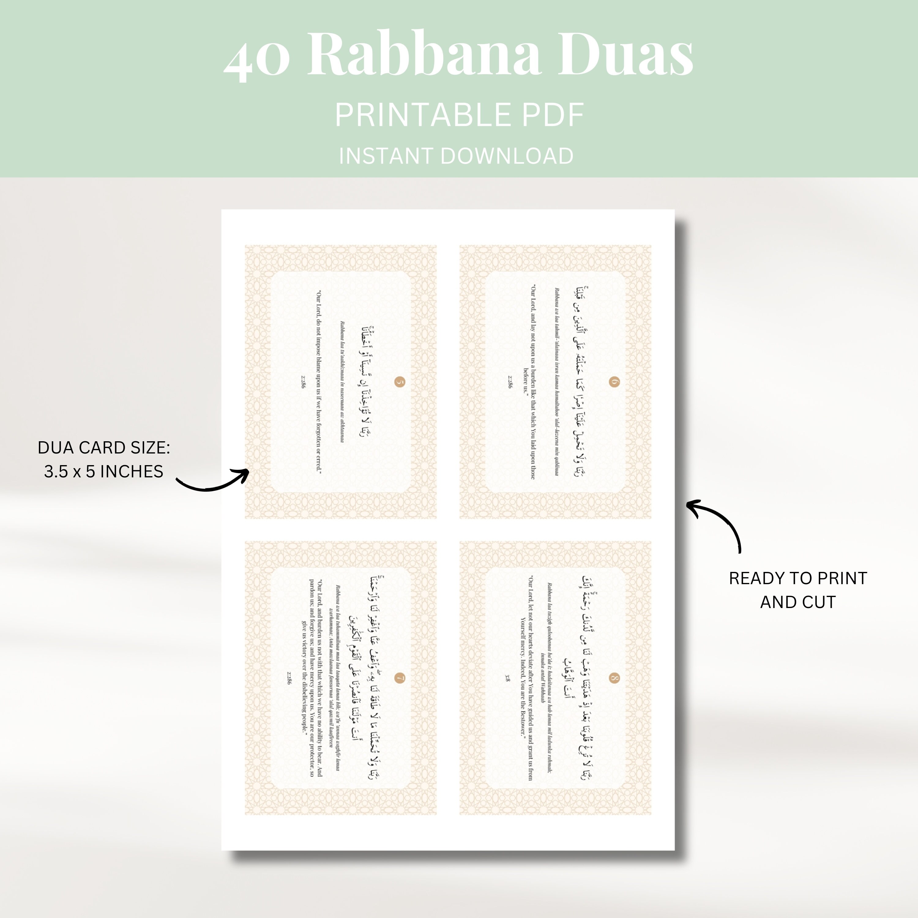 40 Rabbana Dua Supplications From the Quran Arabic English Translation ...