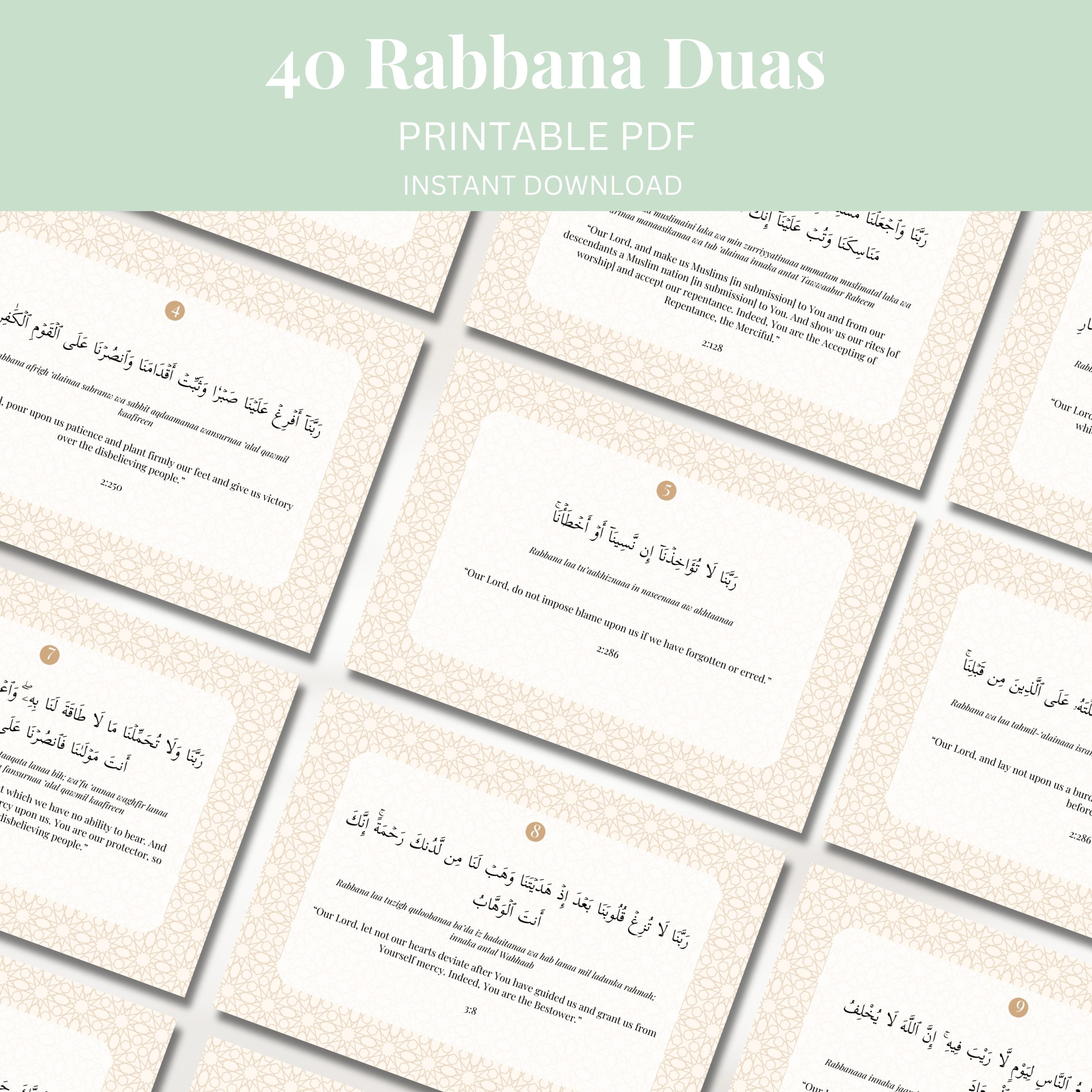 40 Rabbana Dua Supplications From the Quran Arabic English Translation ...
