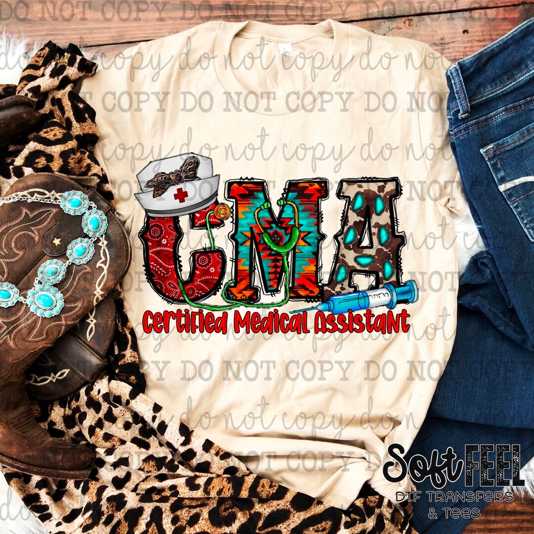 CMA Country Western Nurse Medical Assistant - DTF Transfer - Direct to ...