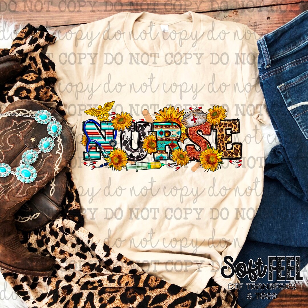 Nurse Country Western - DTF Transfer - Direct to Film Ready to Press ...