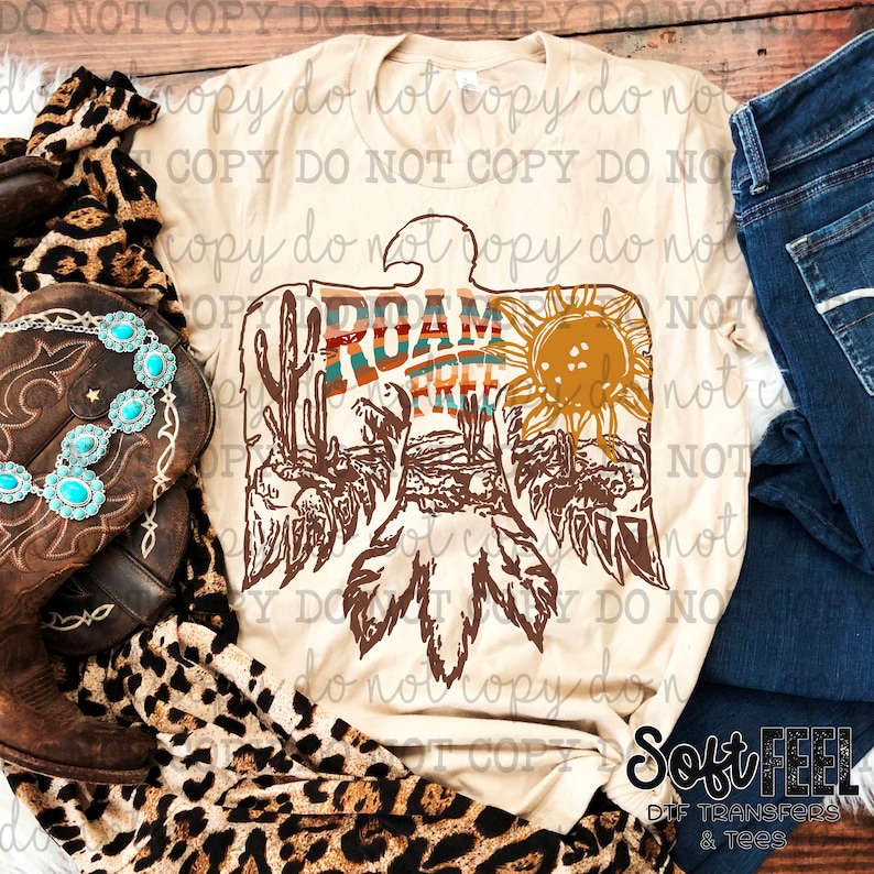 Aztec Roam Freebird Wild West South Western Ranching Rodeo DTF Transfer ...