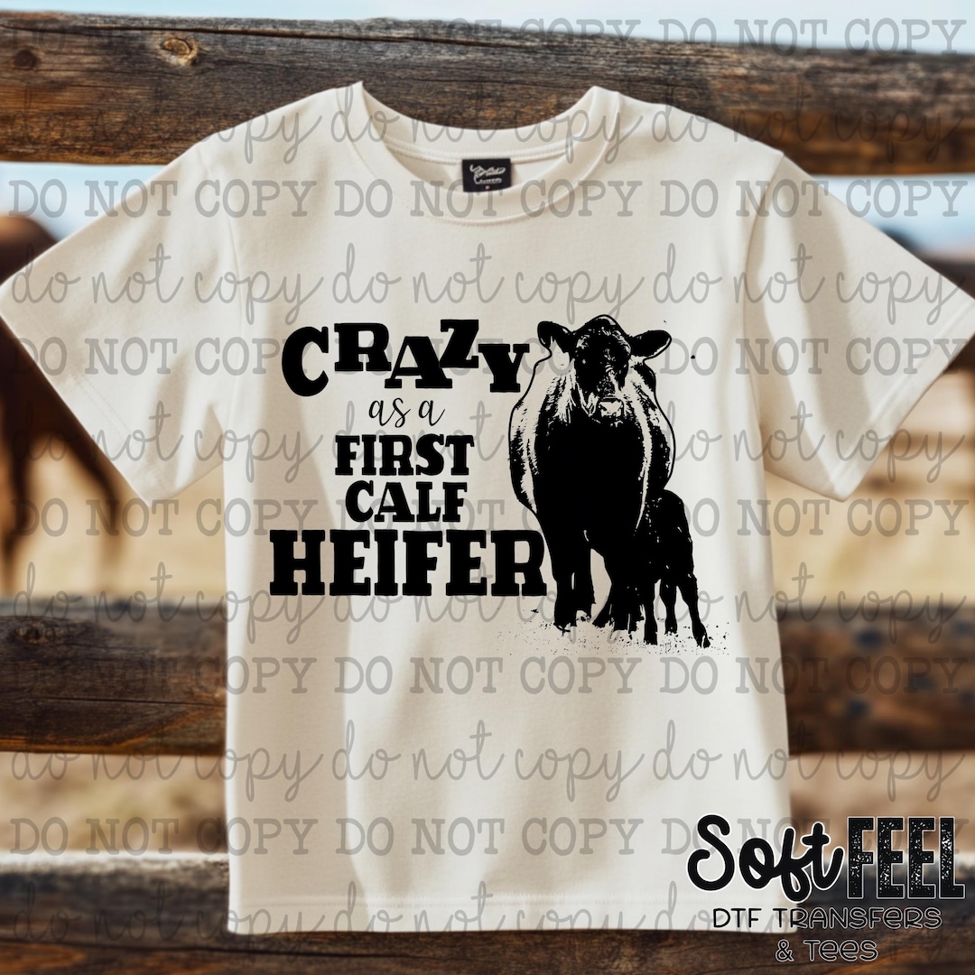 Crazy as A First Calf Heifer Youth Ranch Humor Western - DTF Transfer ...