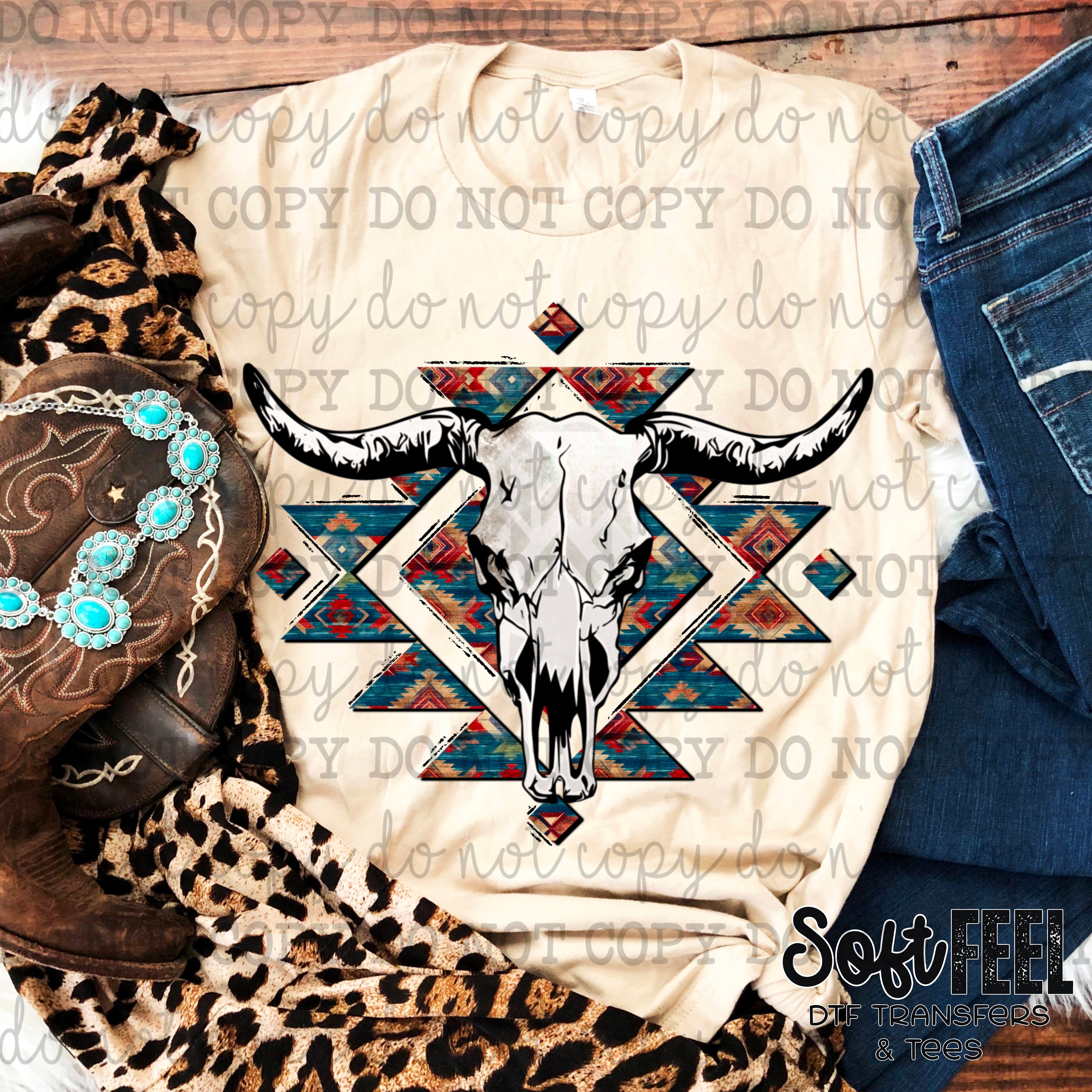 Aztec Cow Skull Country South Western Ranching Rodeo DTF - Etsy