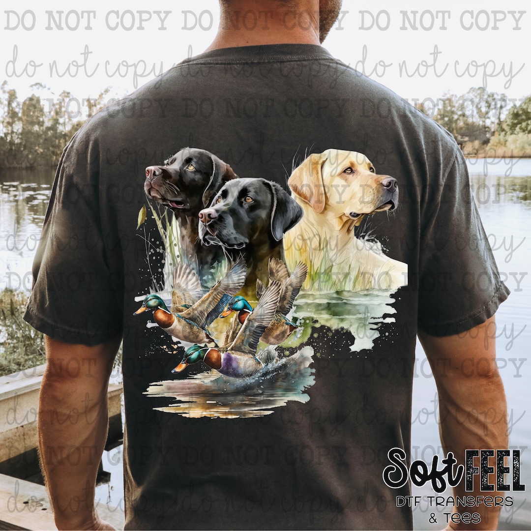 Duck Hunting Three Labs Country Western - DTF Transfer - Direct to Film ...