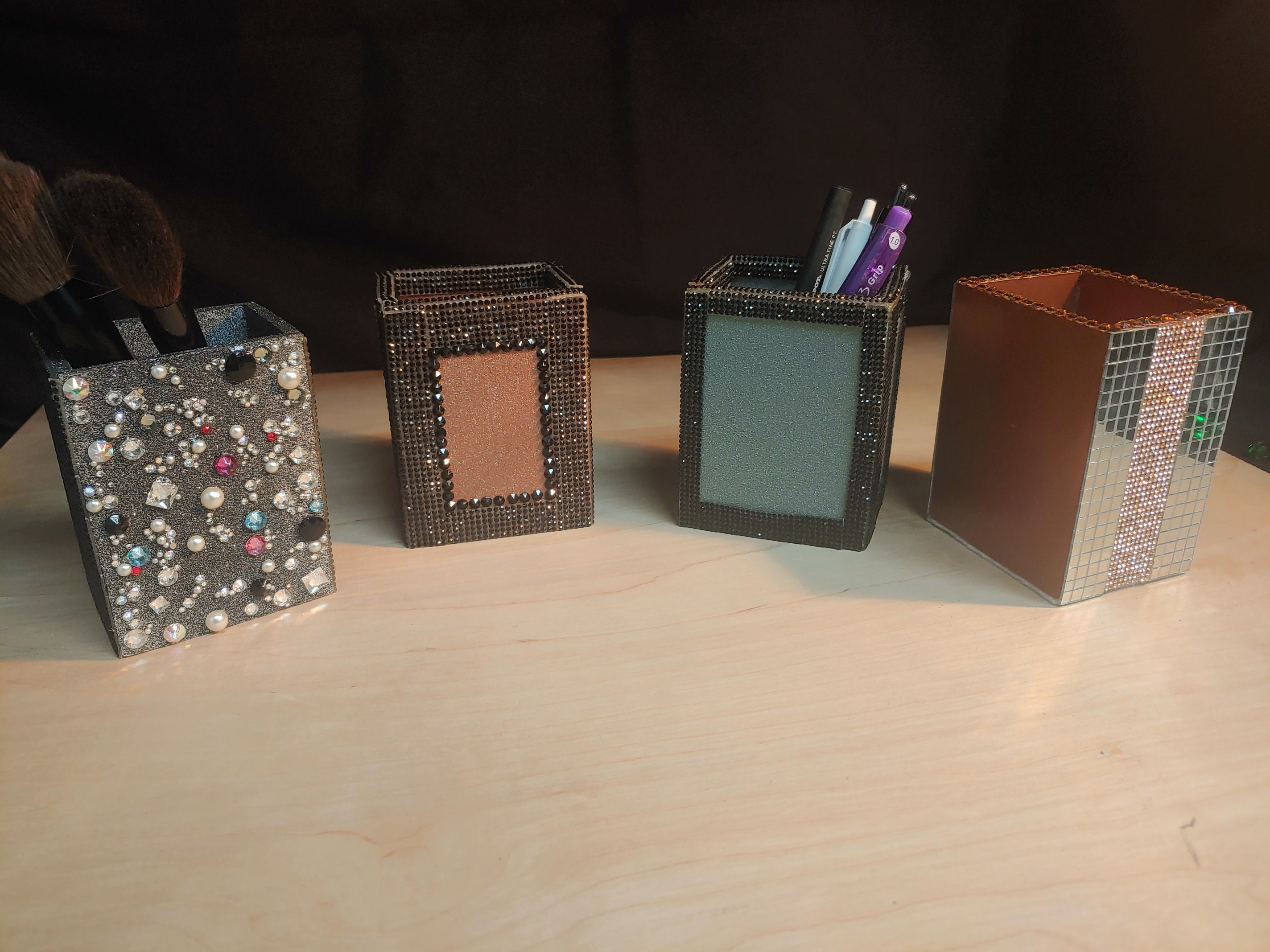 Sparkling, Functional, Artsy Tissue, Notepad and Pen Holder Set SOLD - Etsy