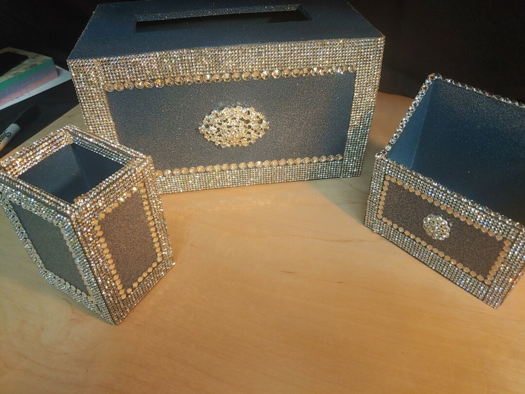 Sparkling, Functional, Artsy Tissue, Notepad and Pen Holder Set SOLD - Etsy