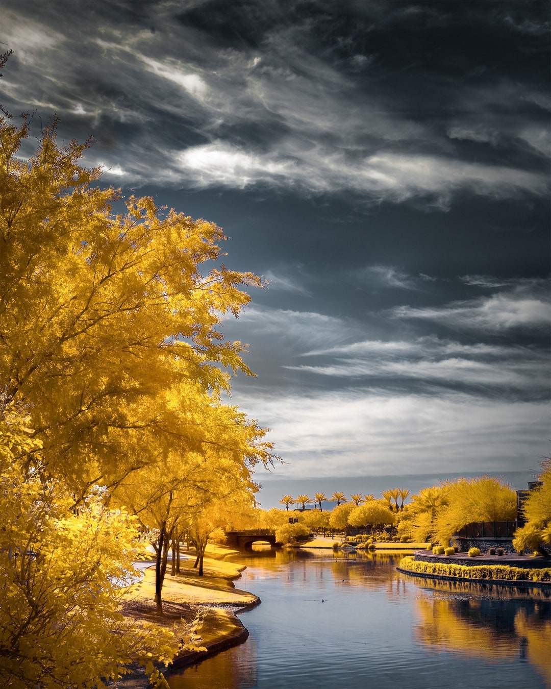 On Golden Pond. Golden Hour Shot in Infrared. Large Format. Printable ...