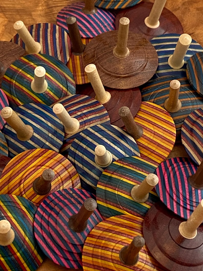 Handmade Wood Spinning Tops: Game Instructions Included - Etsy