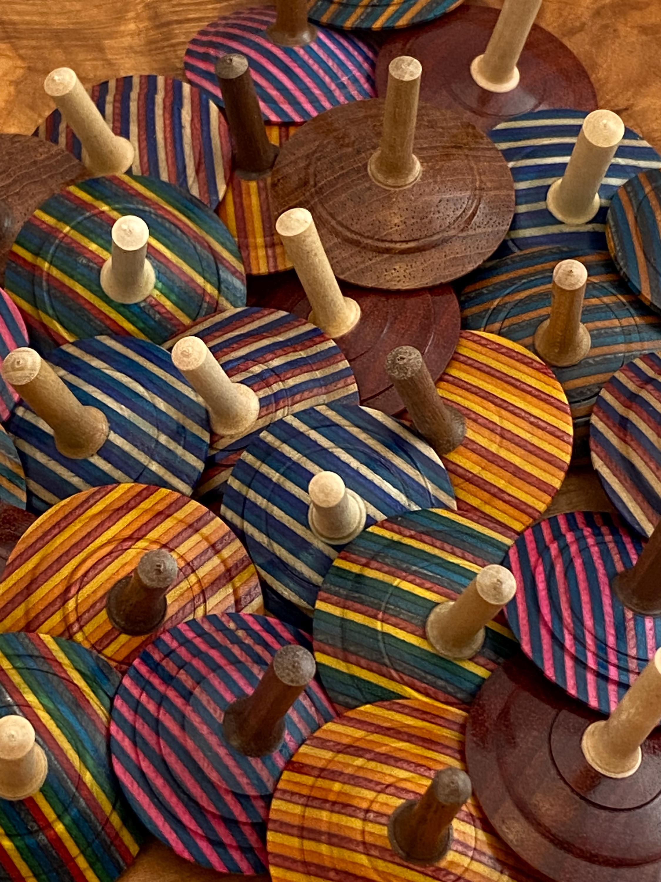 Wood Tops | Hand-made Tops With Game Instructions | Sets of 3, 6, or 9 ...