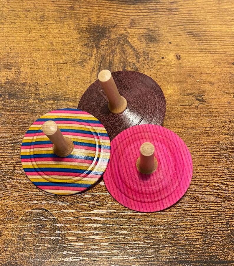 Handmade Wood Spinning Tops: Game Instructions Included - Etsy