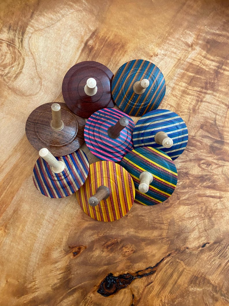 Handmade Wood Spinning Tops: Game Instructions Included - Etsy