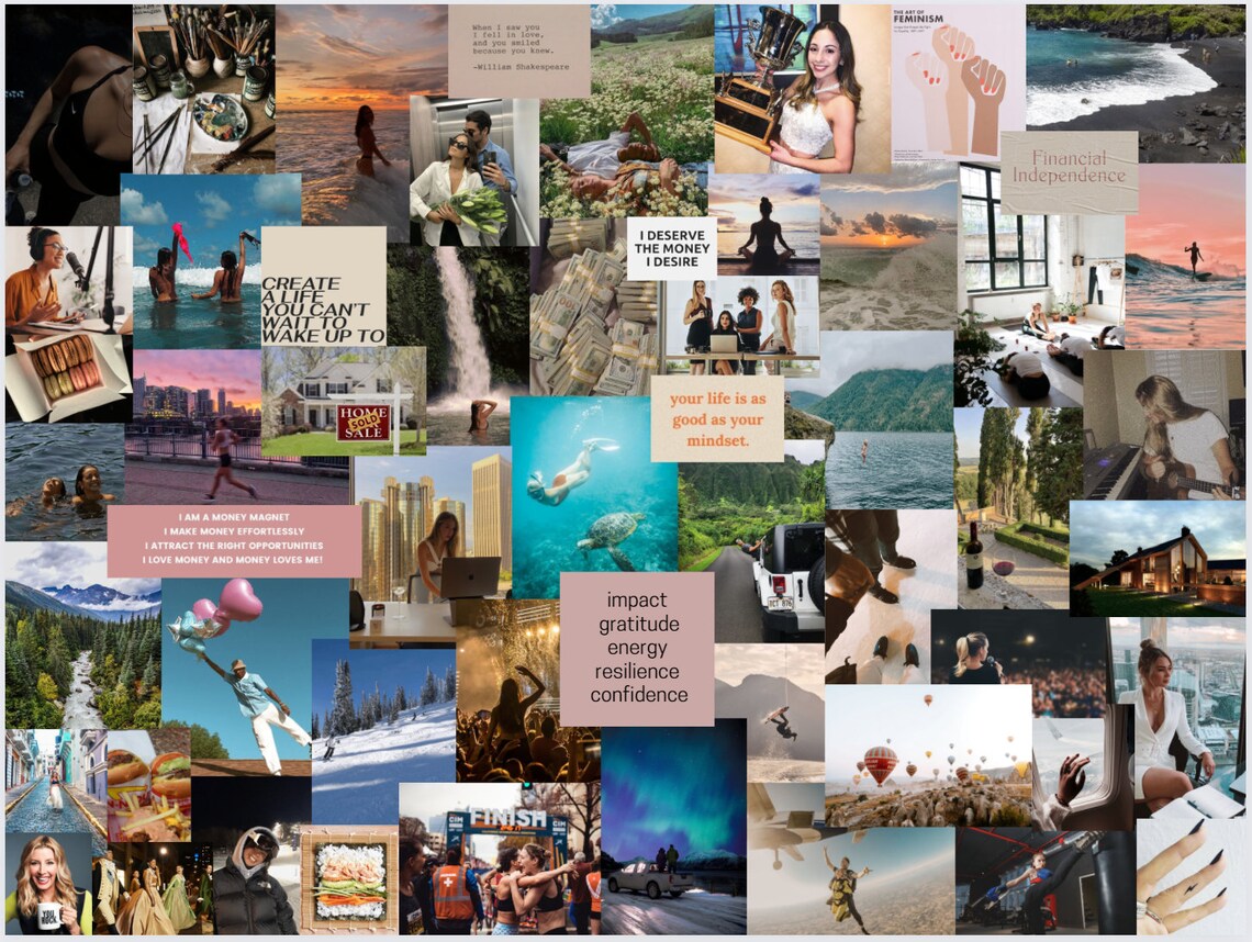CUSTOM Vision Board: Digital And/or Print. VISUALIZE Your Dream Life ...